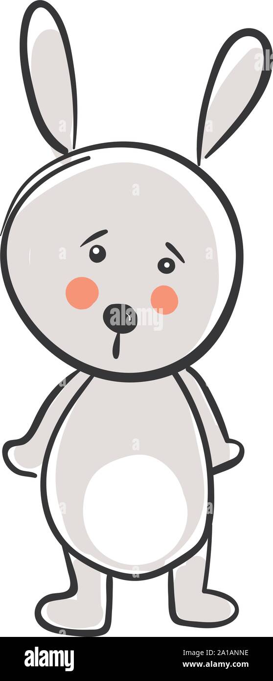 Sad bunny, illustration, vector on white background Stock Vector Image ...