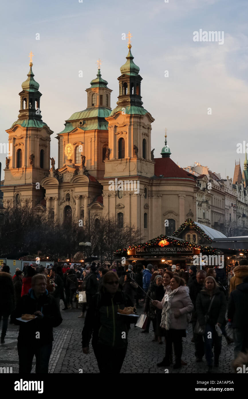 Prague during Christmas time and Christmas market season Stock Photo ...
