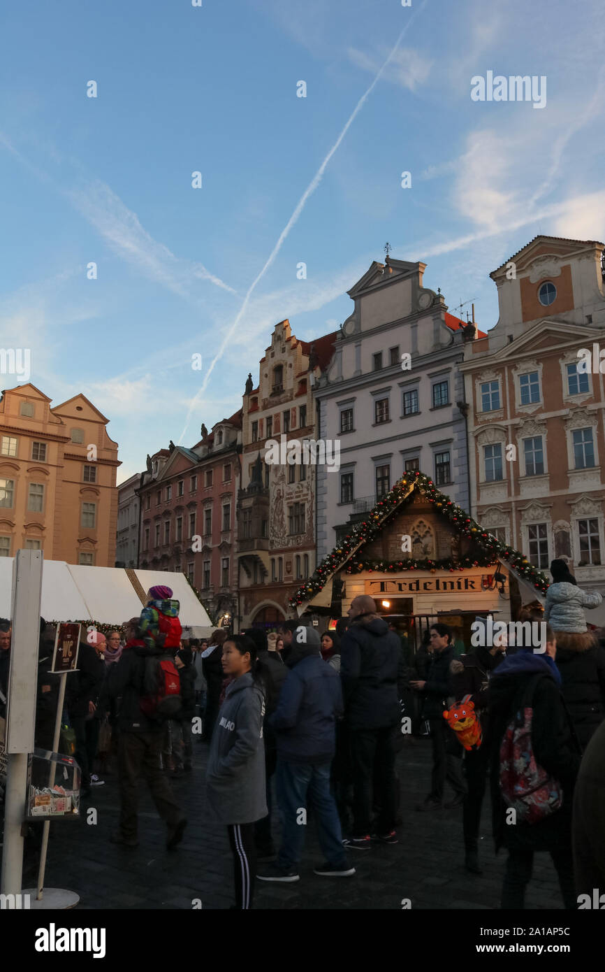 Prague during Christmas time and Christmas market season Stock Photo ...