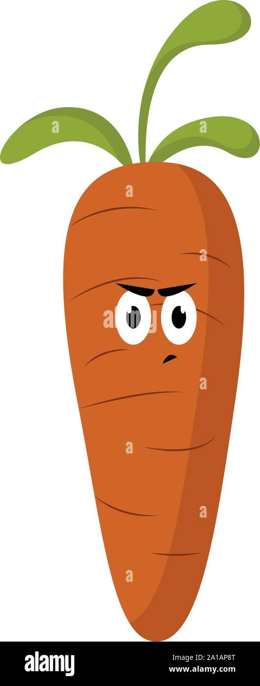 Angry carrot, illustration, vector on white background Stock Vector ...
