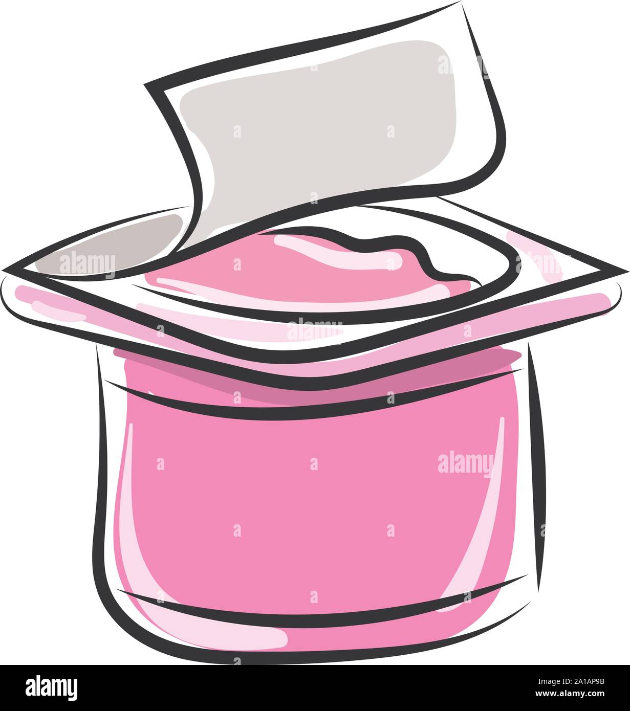 Pink yogurt, illustration, vector on white background Stock Vector ...