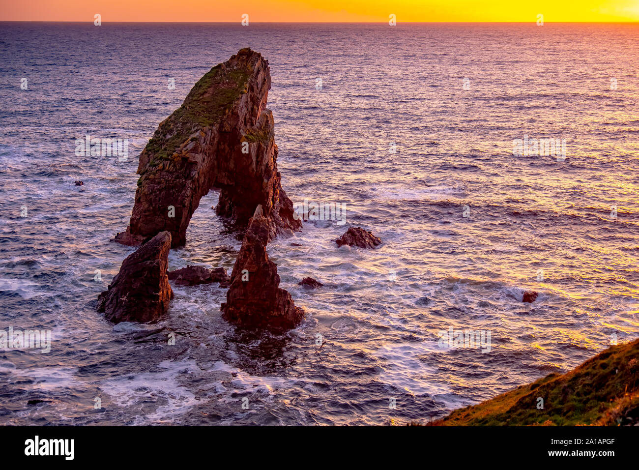 Crohy Head Sea Arch Breeches during sunset - County Donegal, Ireland ...