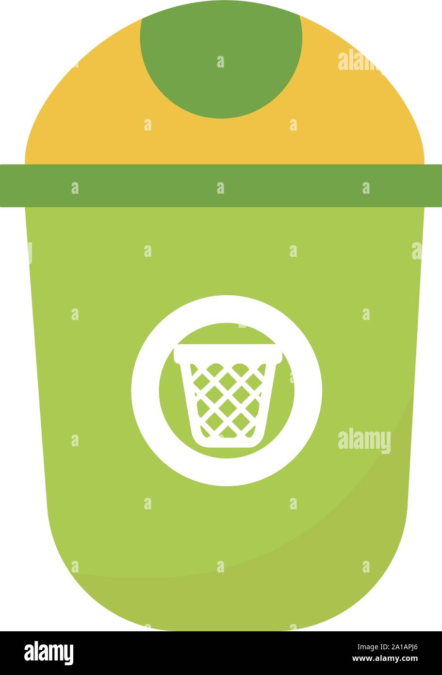 Green bin, illustration, vector on white background Stock Vector Image ...