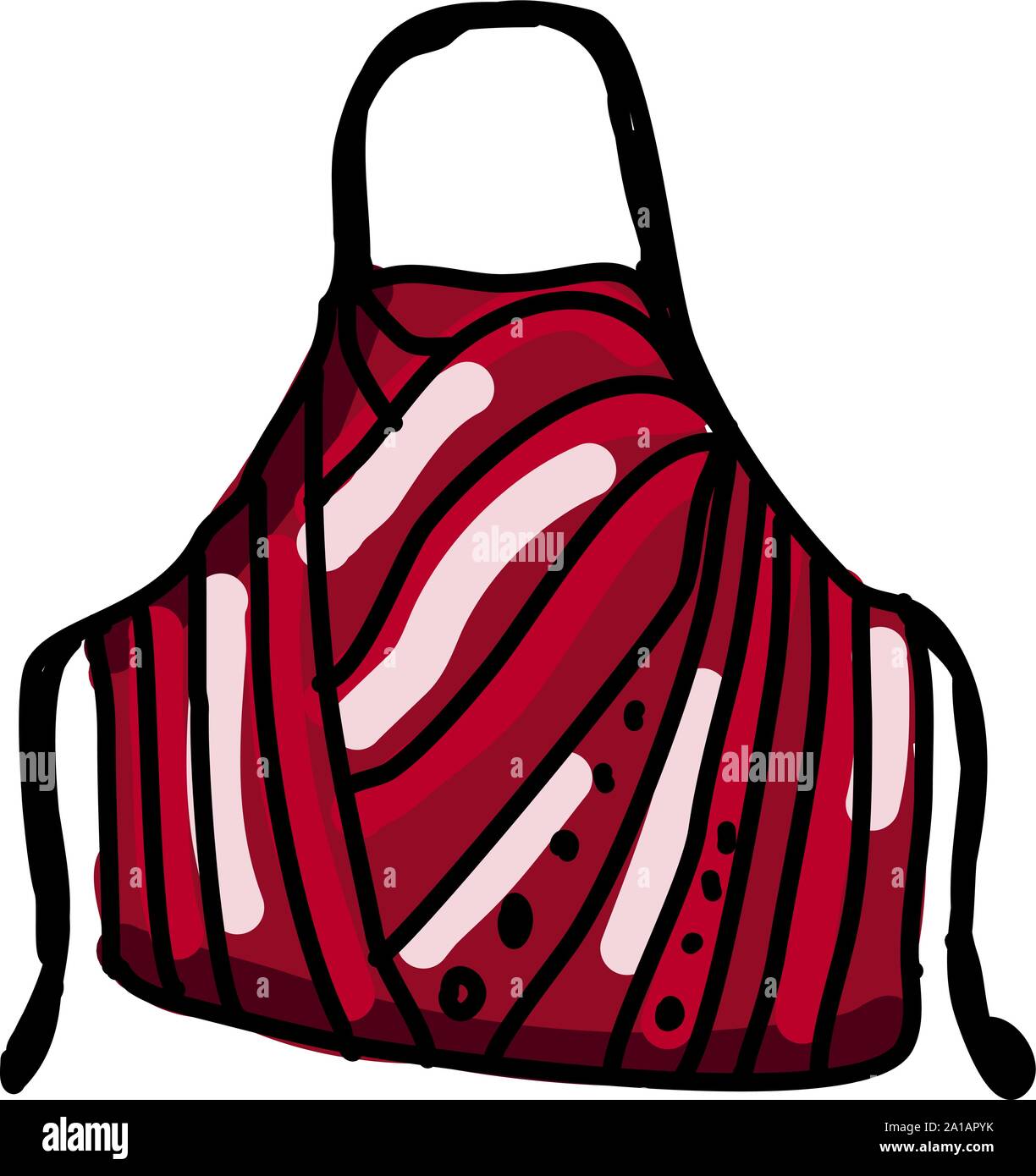 Red apron, illustration, vector on white background Stock Vector Image ...