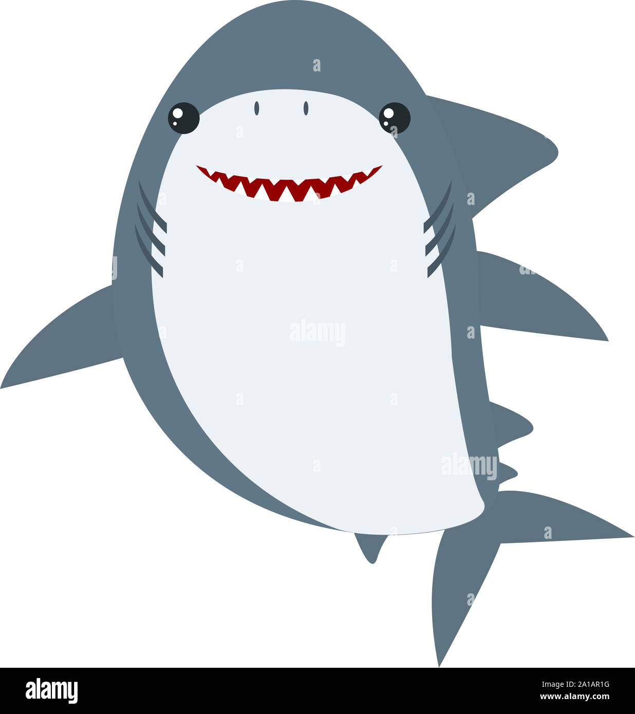 Happy shark, illustration, vector on white background Stock Vector ...