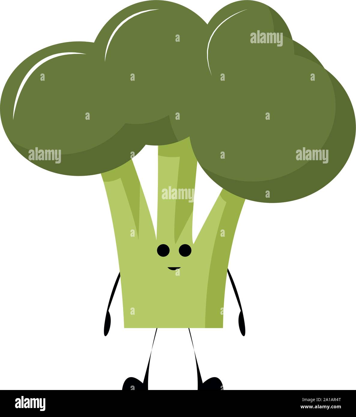 Happy broccoli, illustration, vector on white background Stock Vector ...