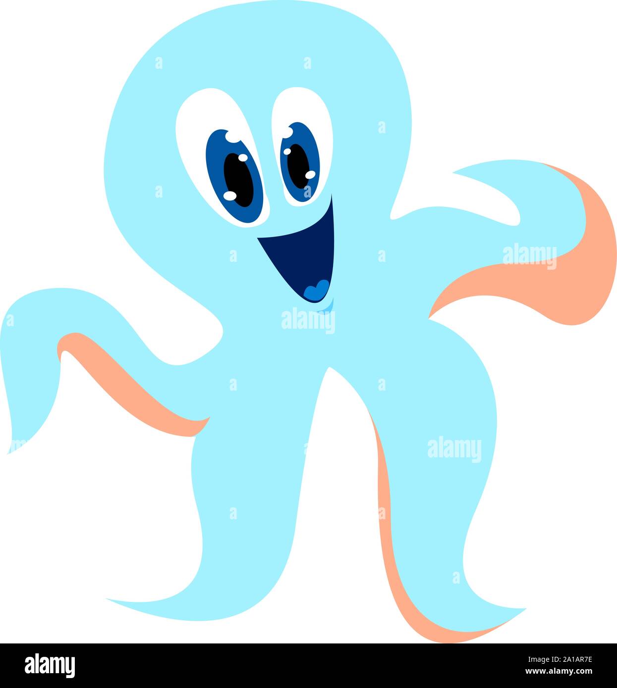 Happy octopus, illustration, vector on white background Stock Vector ...