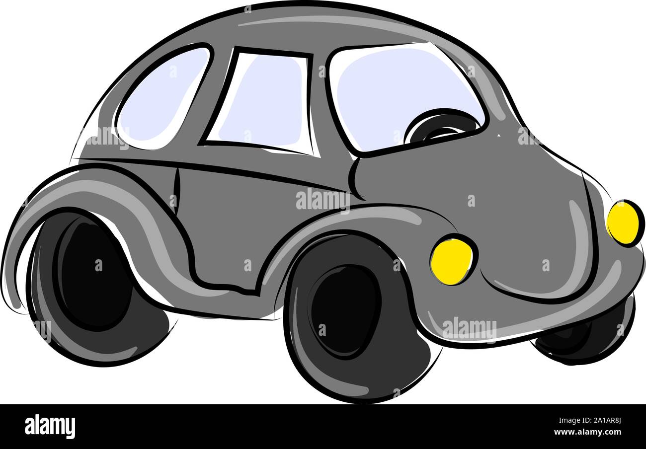 Gray car, illustration, vector on white background Stock Vector Image ...