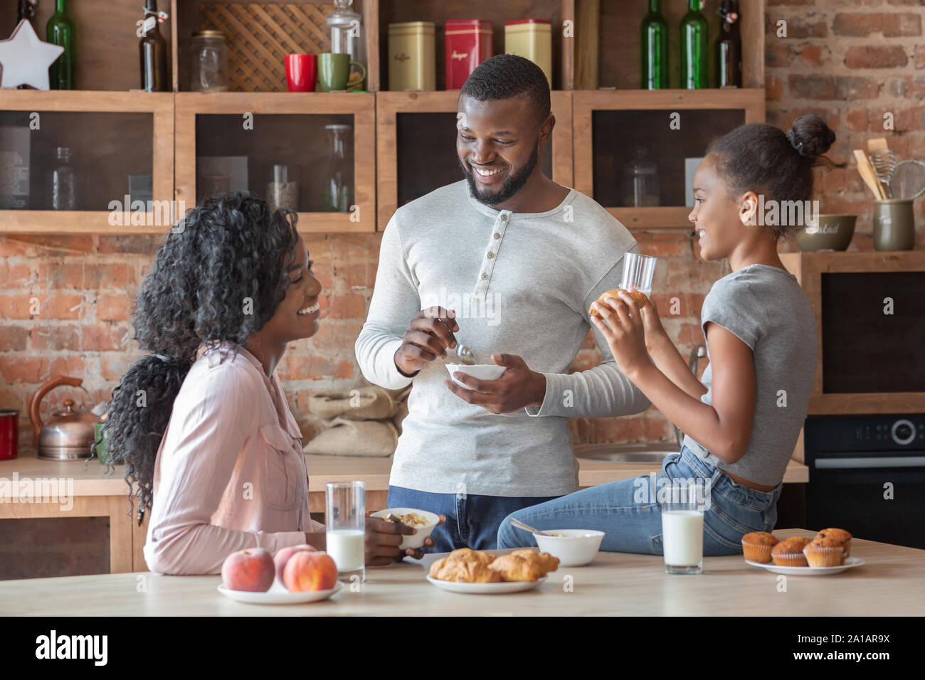 Father and daughter having conversation hi-res stock photography and ...