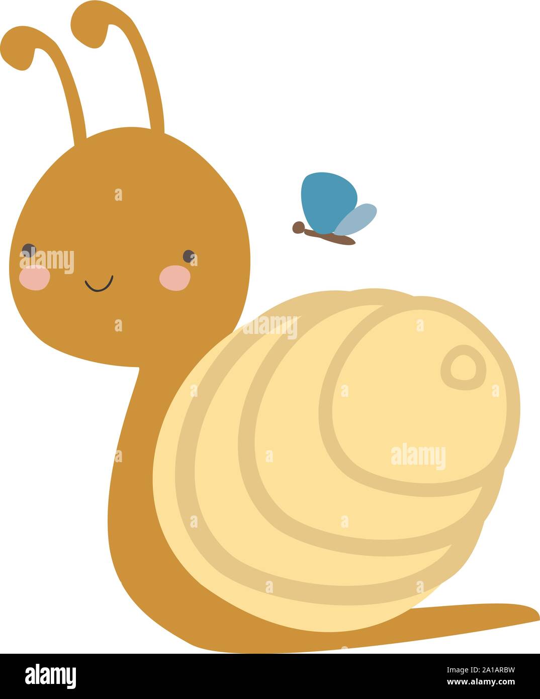 Cute snail, illustration, vector on white background Stock Vector Image ...
