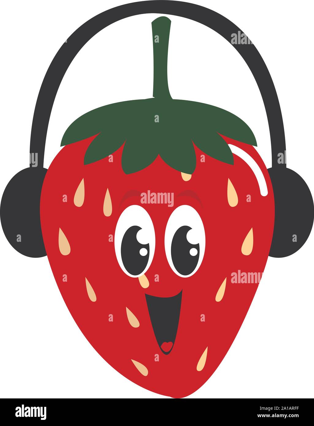 Smiling strawberry, illustration, vector on white background Stock ...