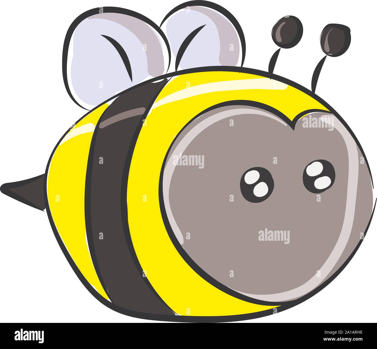 Fat bee, illustration, vector on white background Stock Vector Image ...