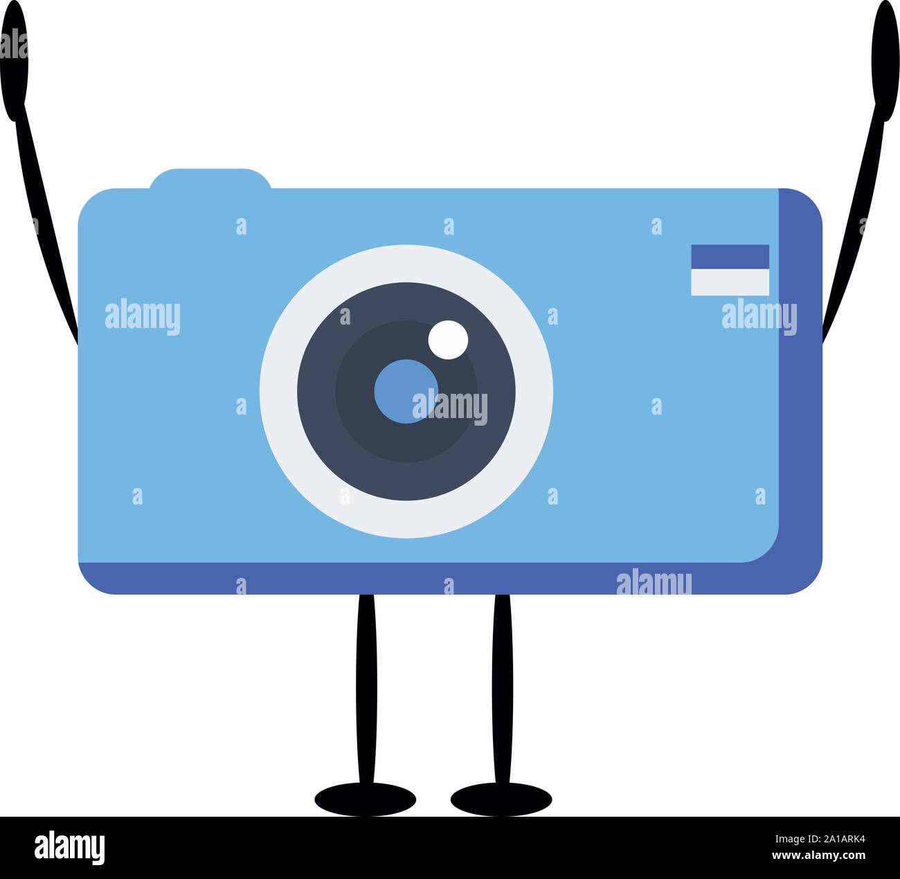 Blue camera, illustration, vector on white background Stock Vector ...