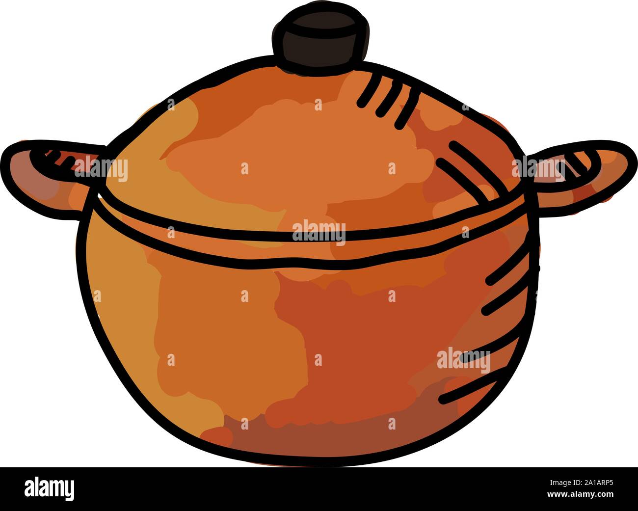 Casserole dish, illustration, vector on white background Stock Vector ...