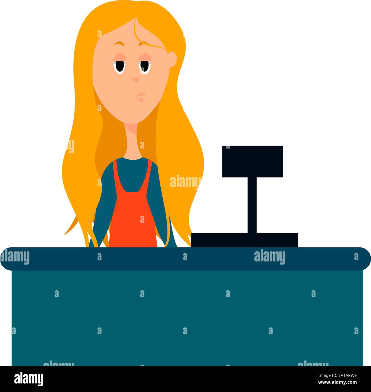 Cashier, illustration, vector on white background Stock Vector Image ...
