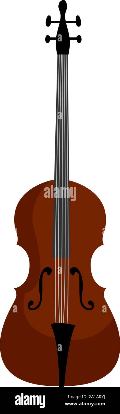 Cello instrument, illustration, vector on white background Stock Vector ...
