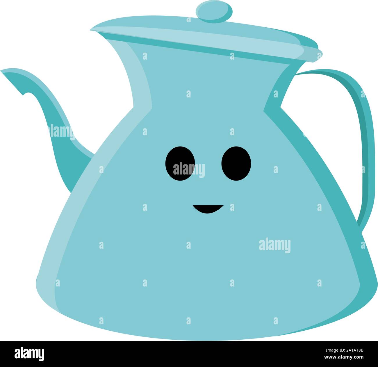 Blue tea pot, illustration, vector on white background Stock Vector ...