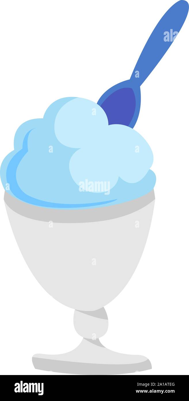 Blue ice cream, illustration, vector on white background Stock Vector ...
