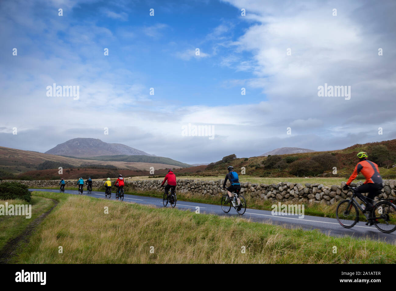 cyclists on the island of arran Stock Photo - Alamy