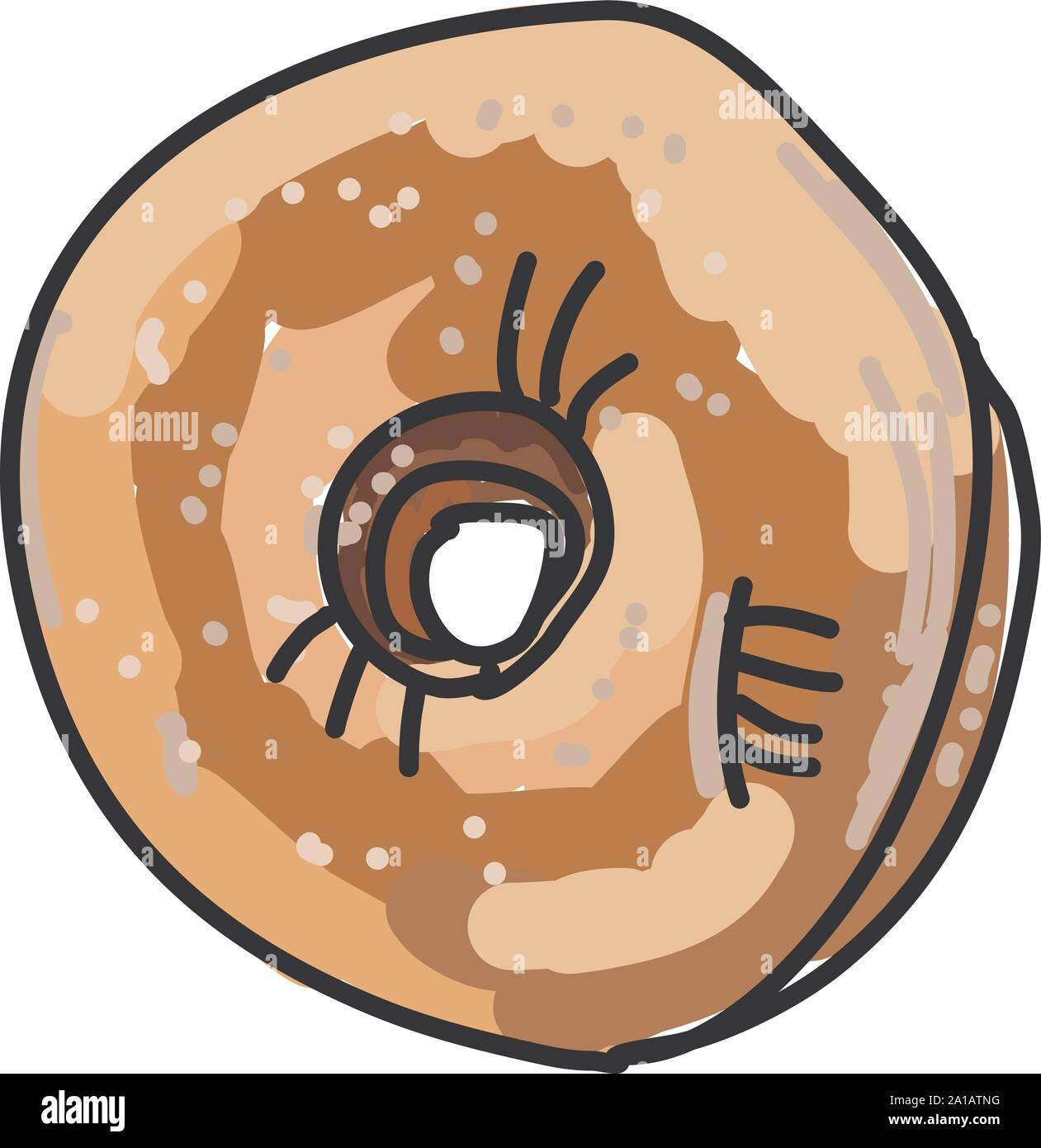 Coconut donut, illustration, vector on white background Stock Vector ...