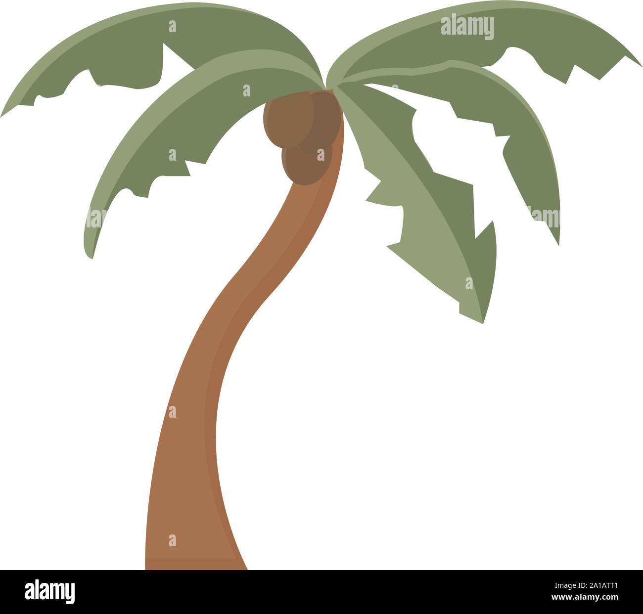 Coconut tree, illustration, vector on white background Stock Vector ...