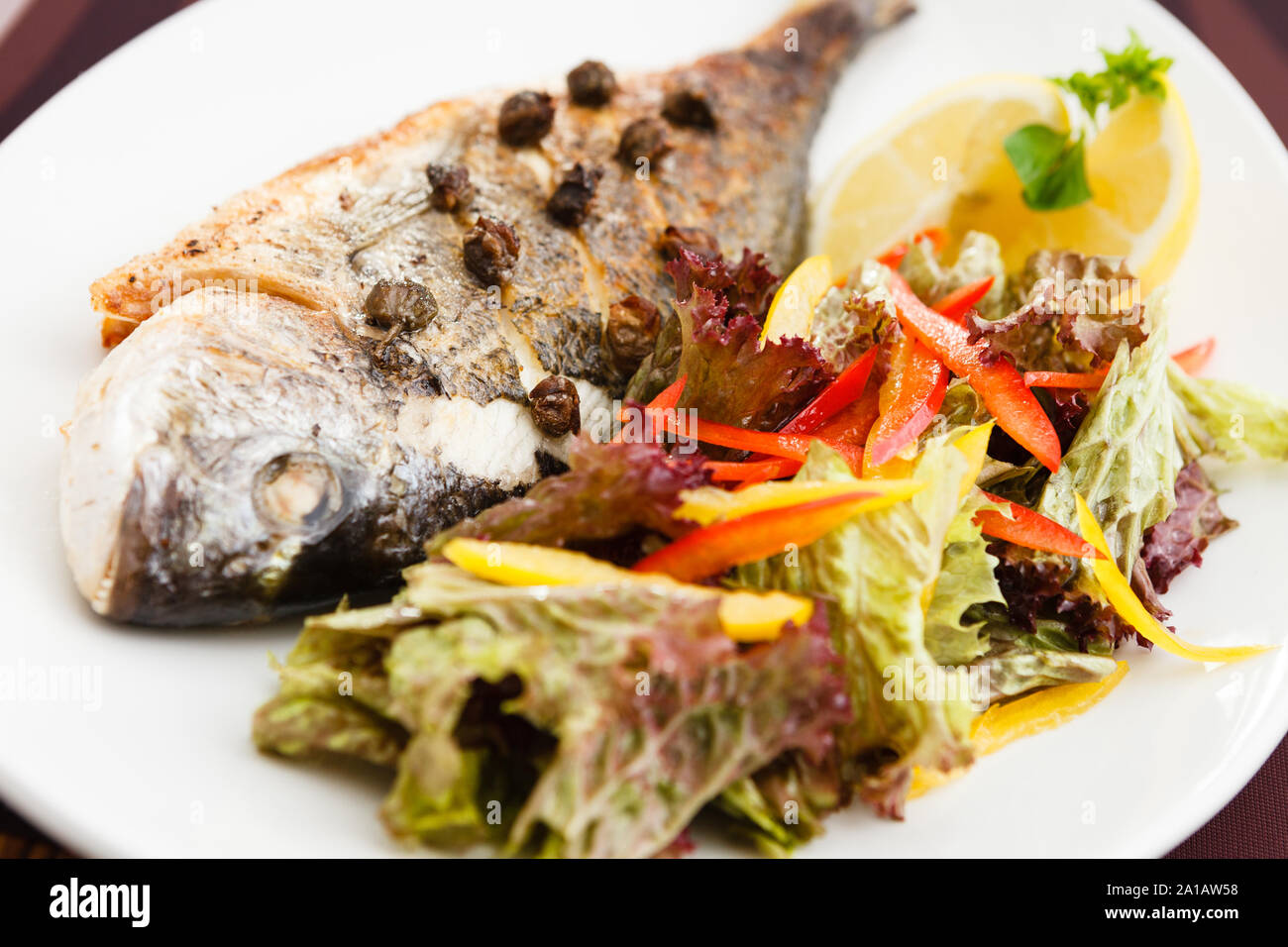 Grilled gilt-head bream fish Stock Photo - Alamy