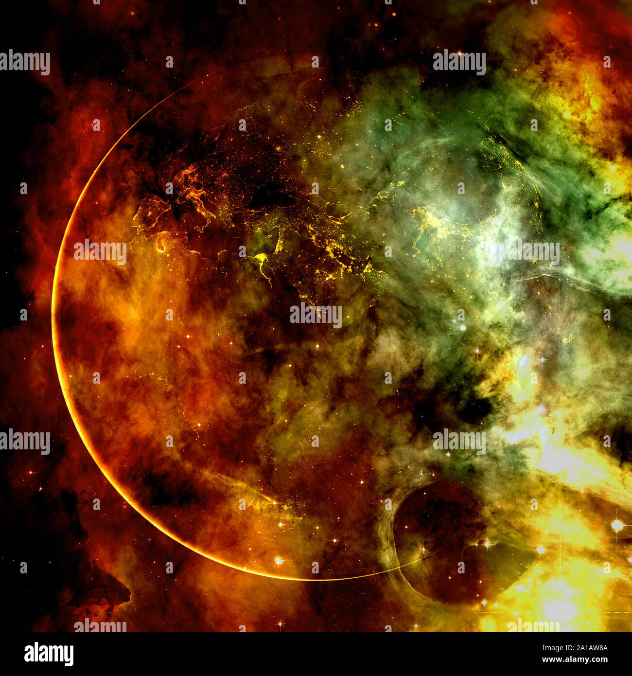 Beautiful view of earth from space. Elements of this image furnished by ...