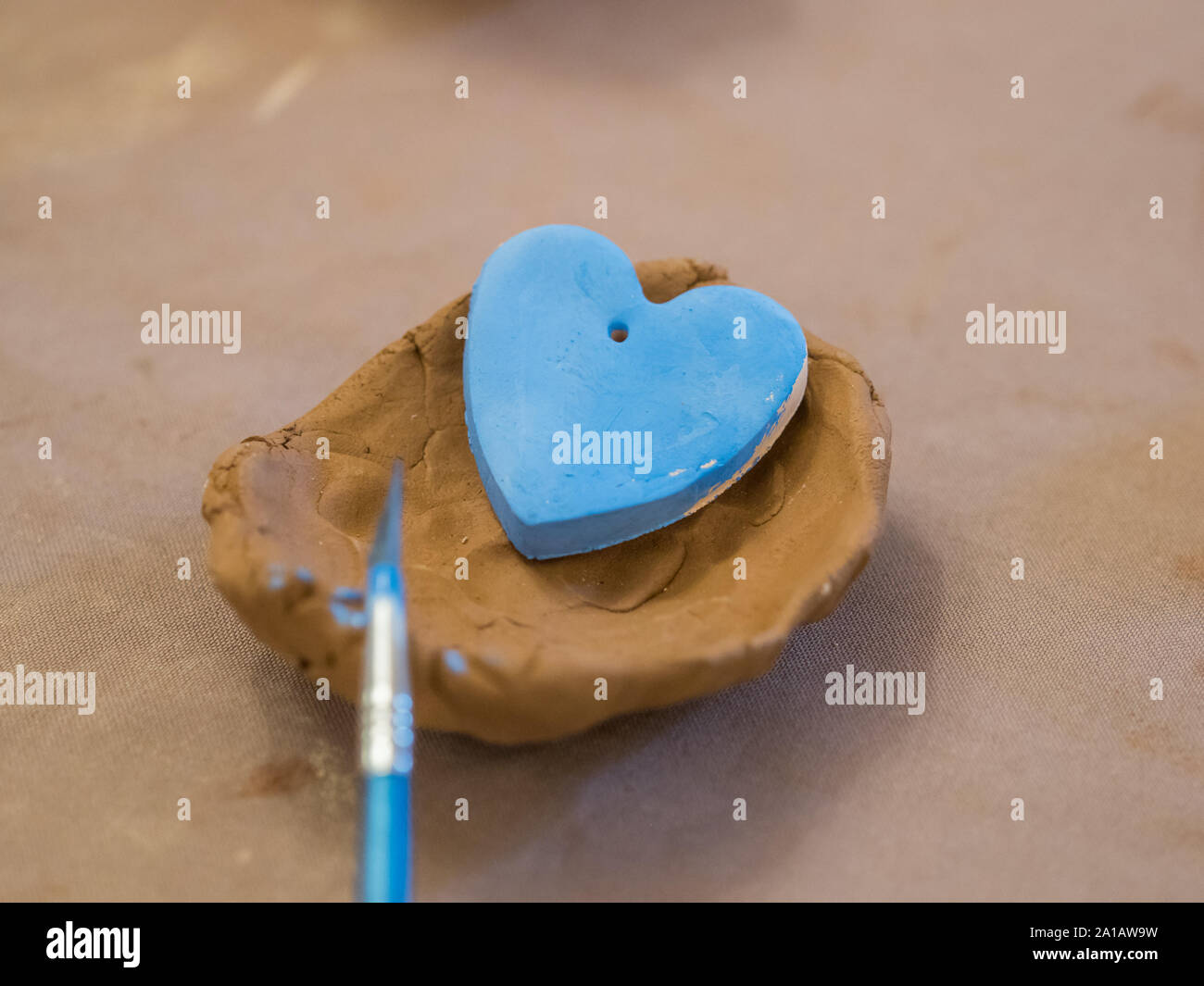 Senior activity concept. Workshop for clay sticking for seniors ...