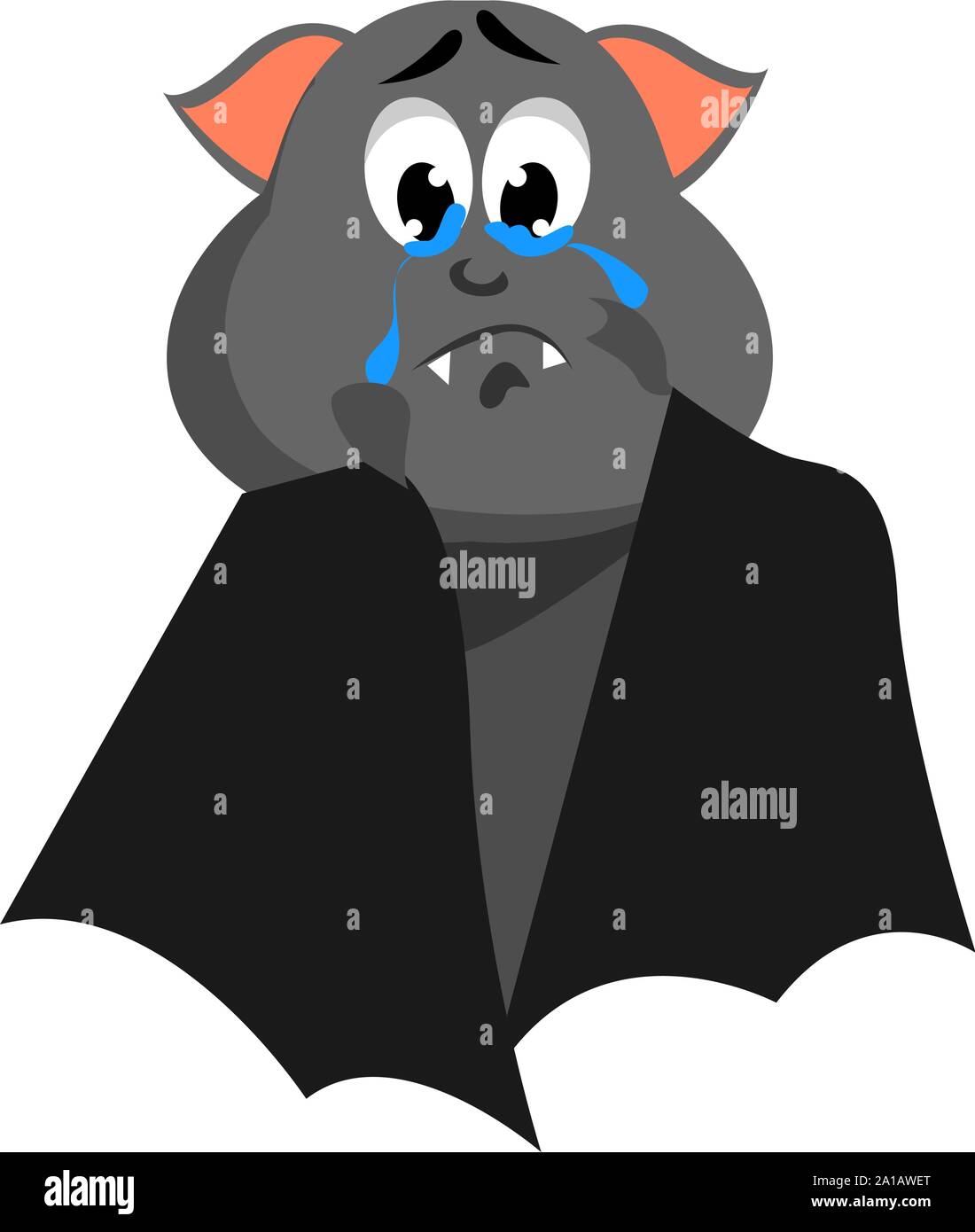 Crying bat, illustration, vector on white background Stock Vector Image & Art - Alamy