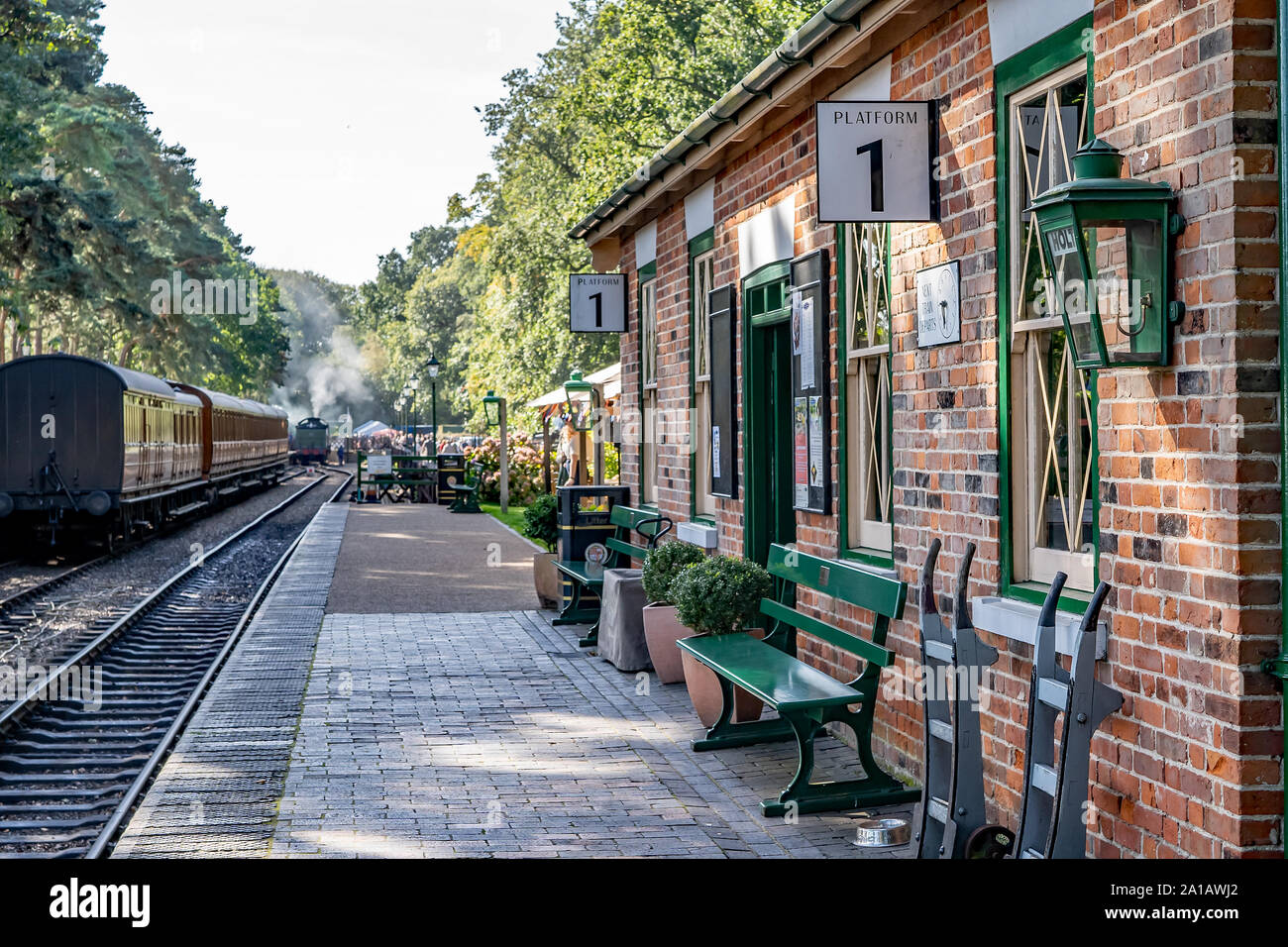 An empty Holt train station on the Poppy Line railway Stock Photo - Alamy