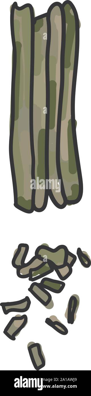 Chives, illustration, vector on white background Stock Vector Image ...