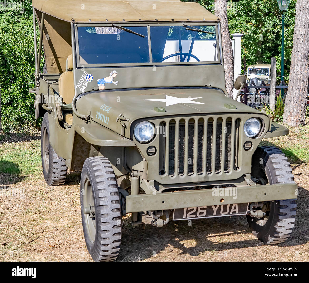 1940's military off road jeep on display at the annual forties weekend ...