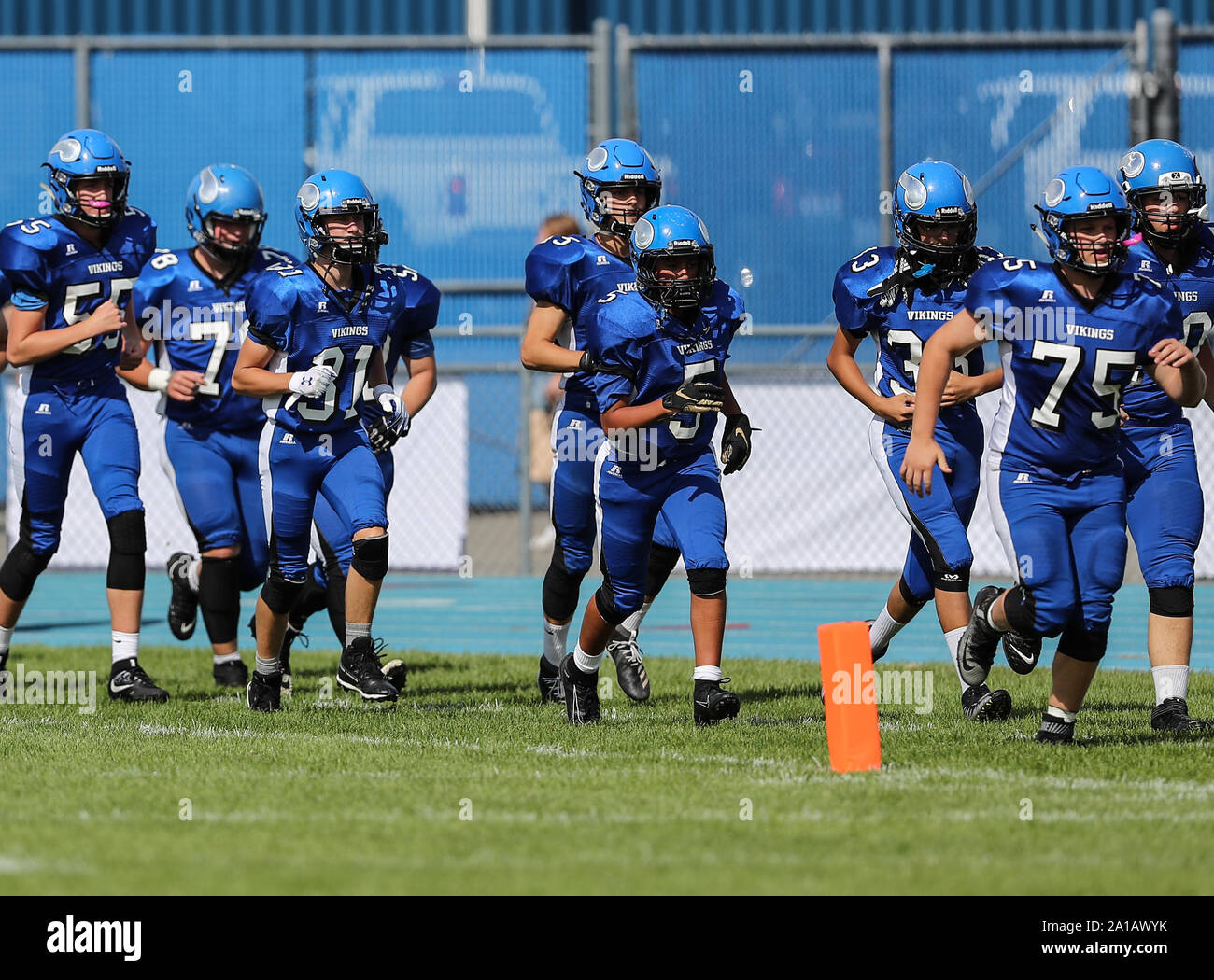 Football action with RIgby vs. Coeur d'Alene High School in north Idaho ...