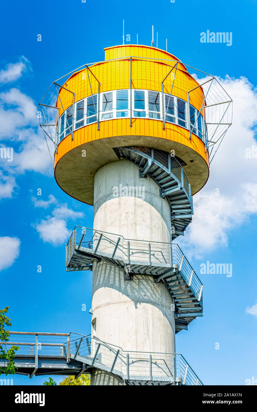 Observation tower at Treetop path in Hainichen in Thuringia Germany ...
