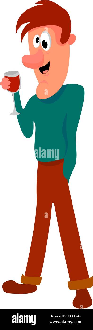 Drunk man, illustration, vector on white background Stock Vector Image ...