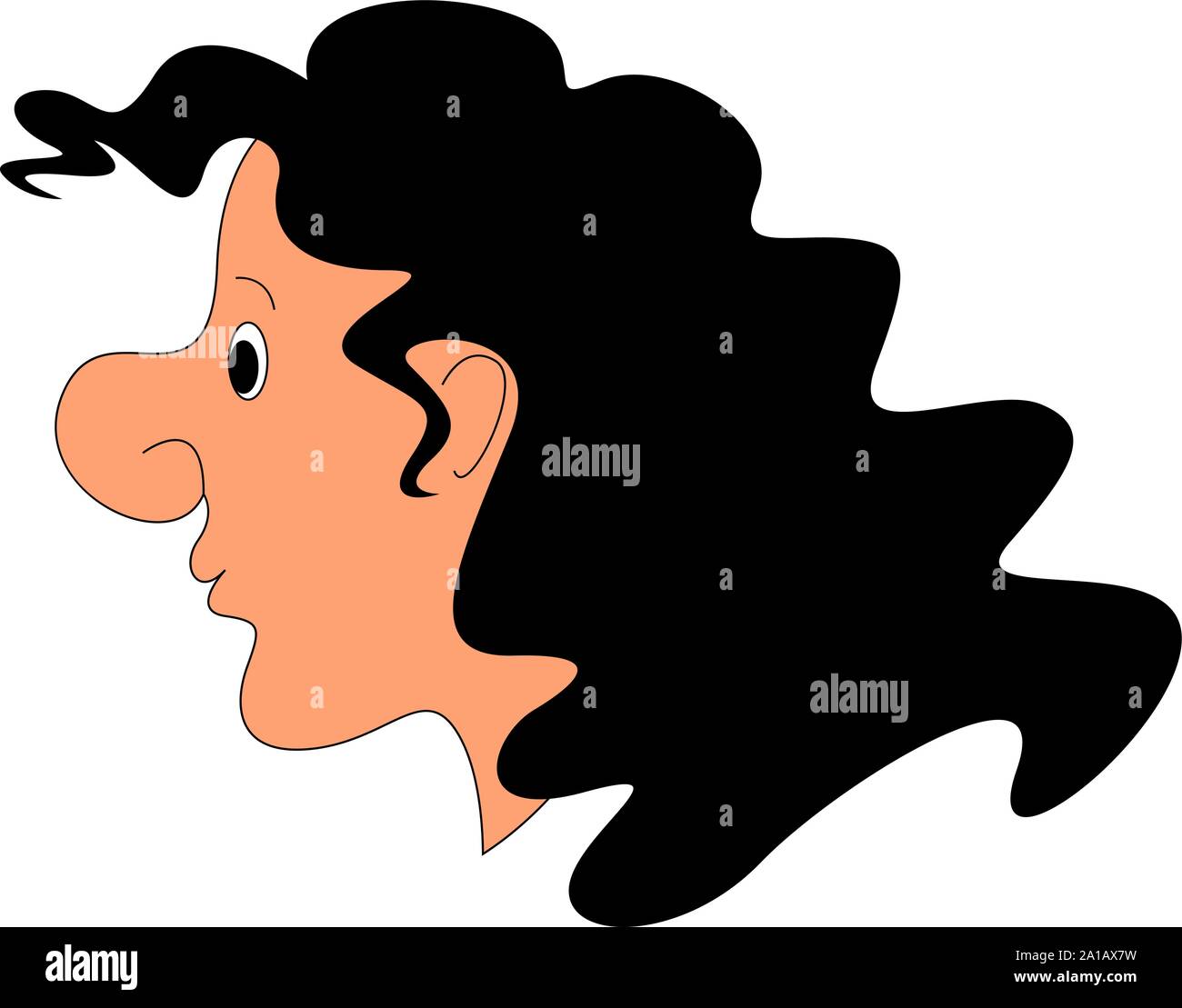 Wavy hair, illustration, vector on white background Stock Vector Image ...
