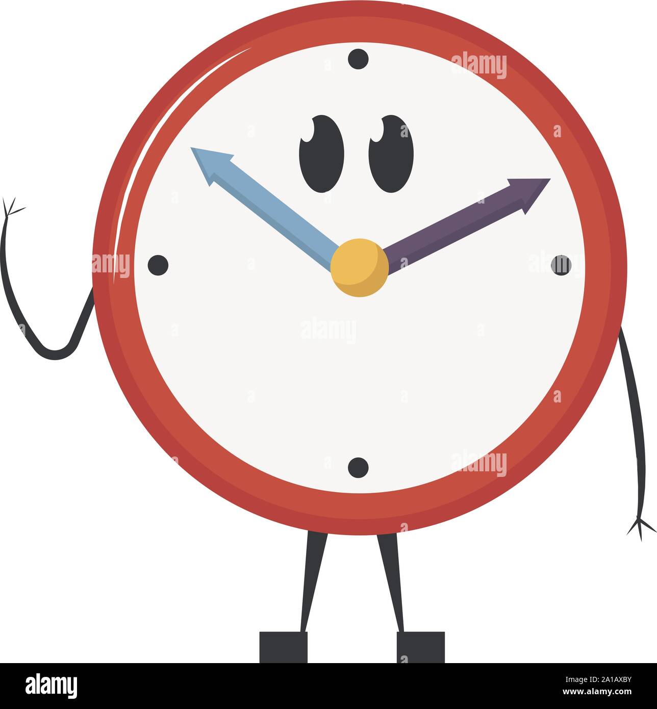 Modern clock on red Stock Vector Images - Alamy