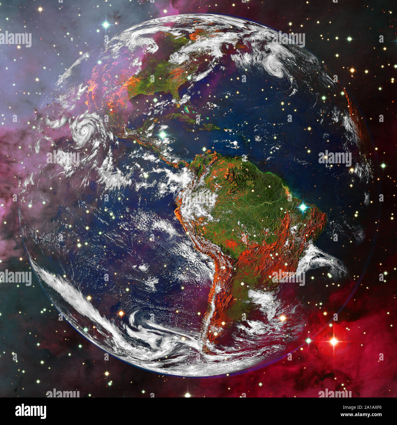Beautiful view of earth from space. Elements of this image furnished by ...