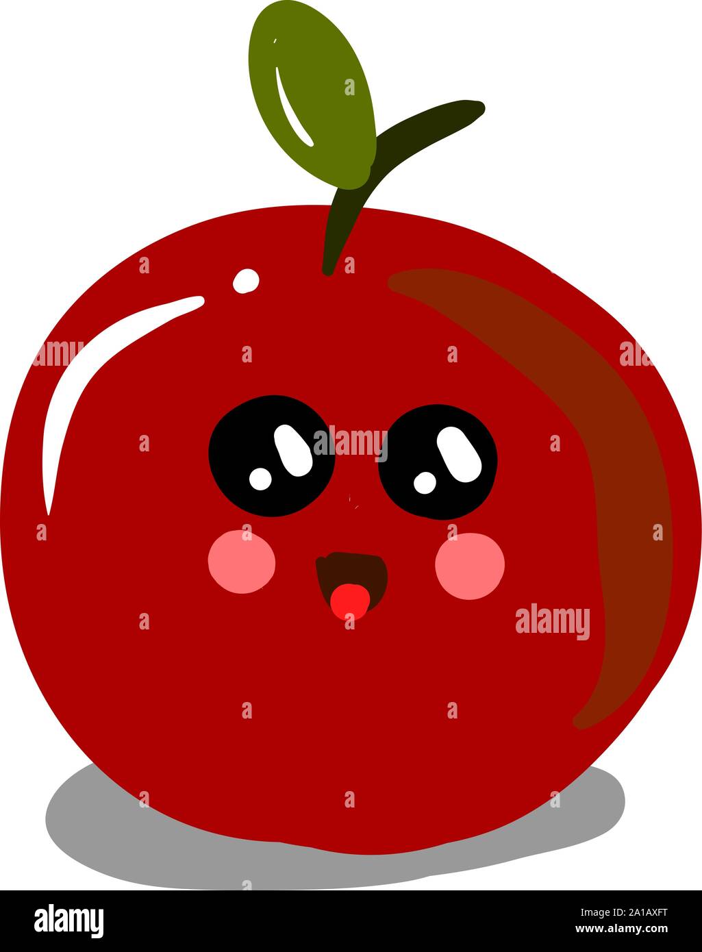 Cute apple, illustration, vector on white background Stock Vector Image ...