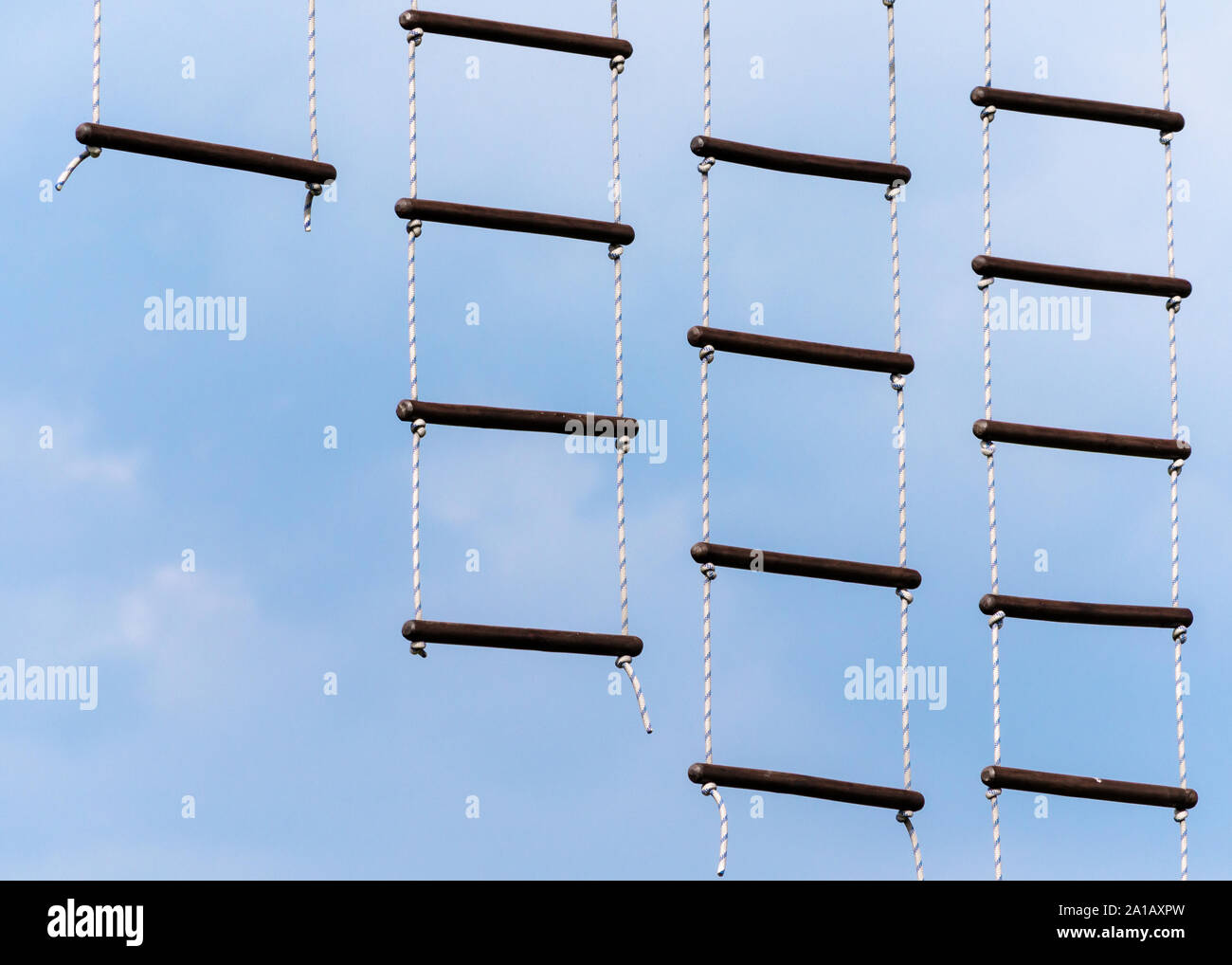 rope ladder against a blue sky and clouds Stock Photo - Alamy