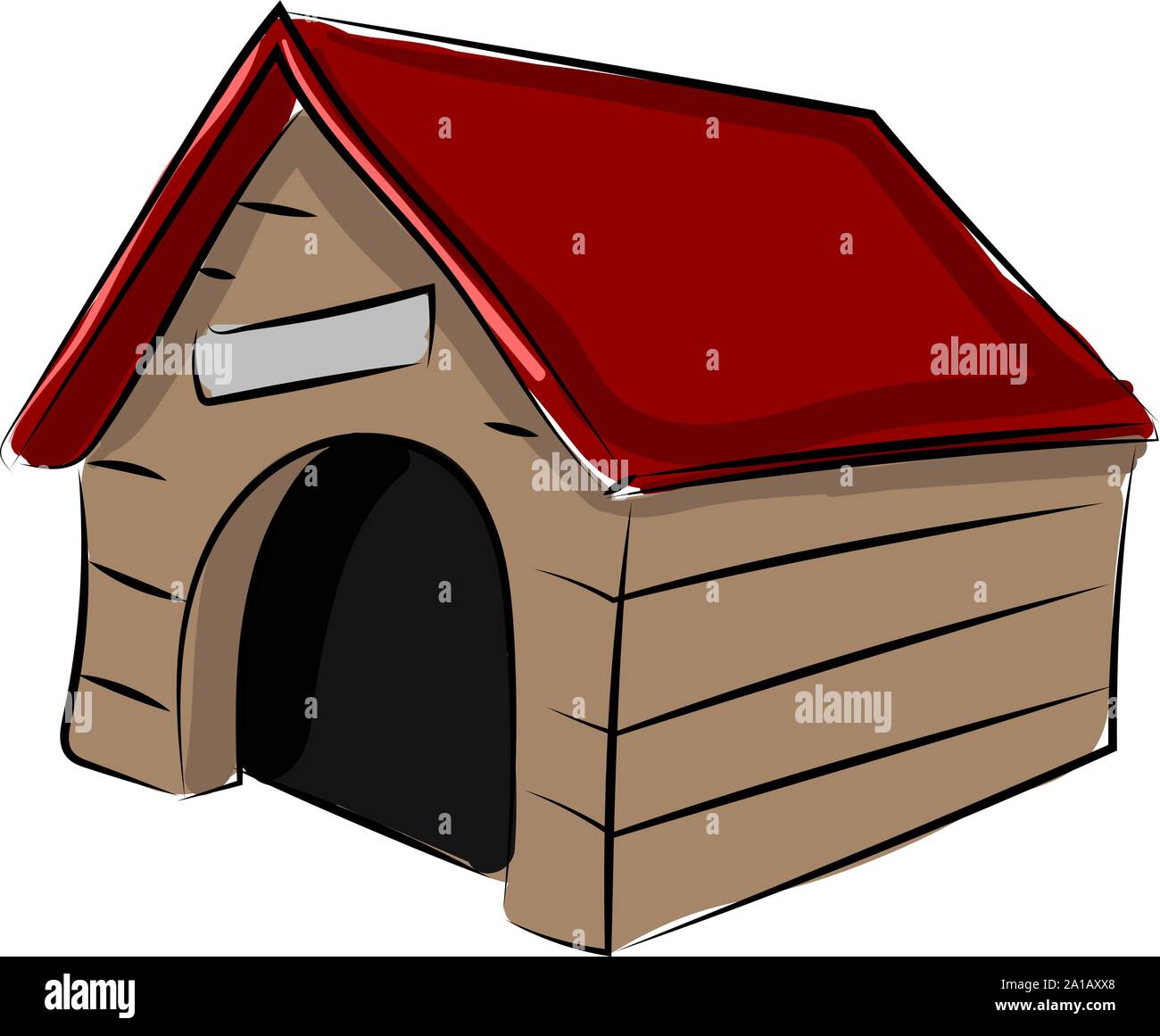 Dog house, illustration, vector on white background Stock Vector Image ...