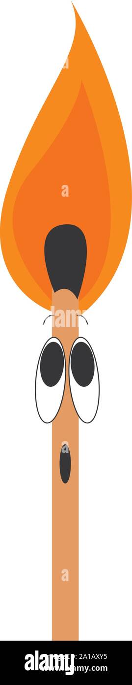 Match on fire, illustration, vector on white background Stock Vector ...