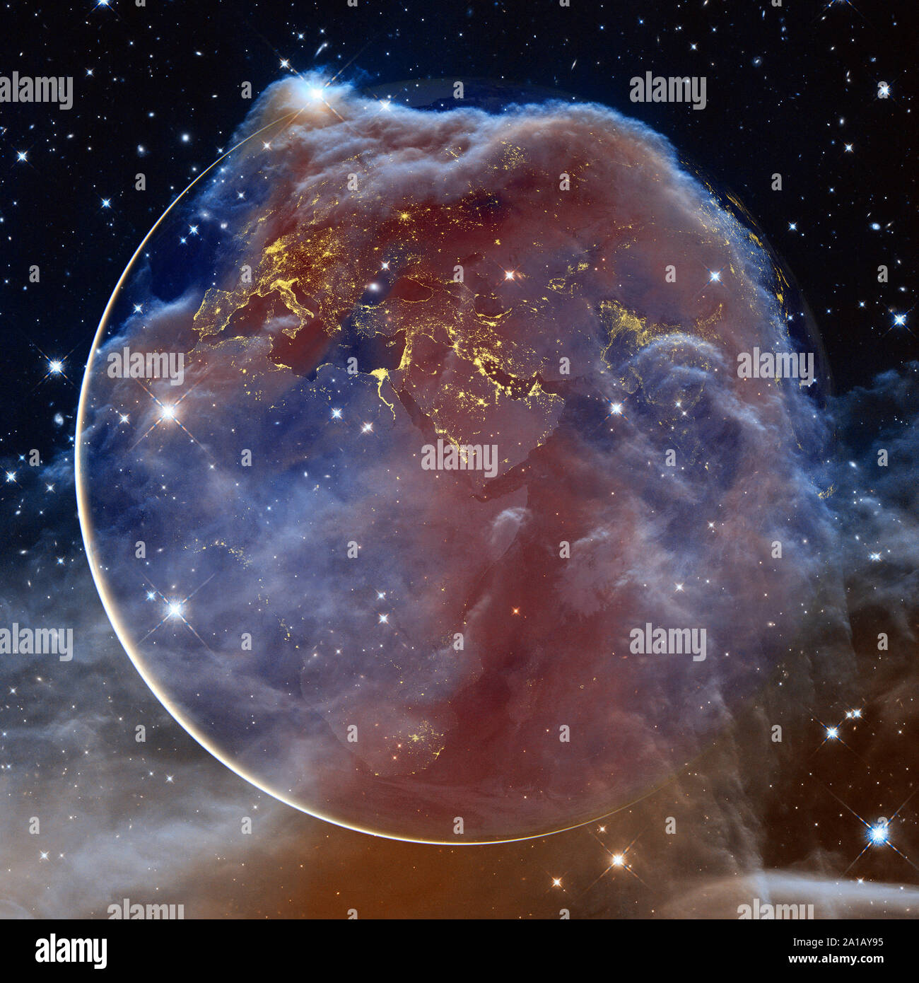Beautiful view of earth from space. Elements of this image furnished by ...