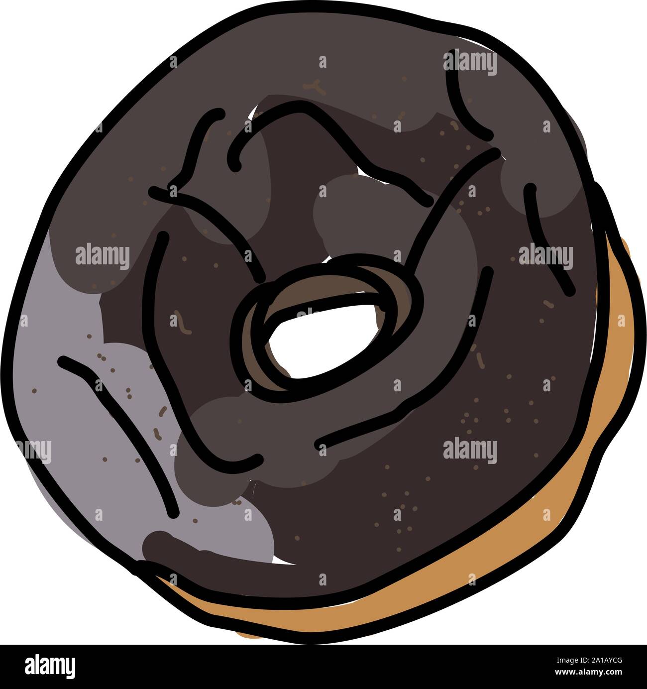 Frosted donut, illustration, vector on white background Stock Vector ...