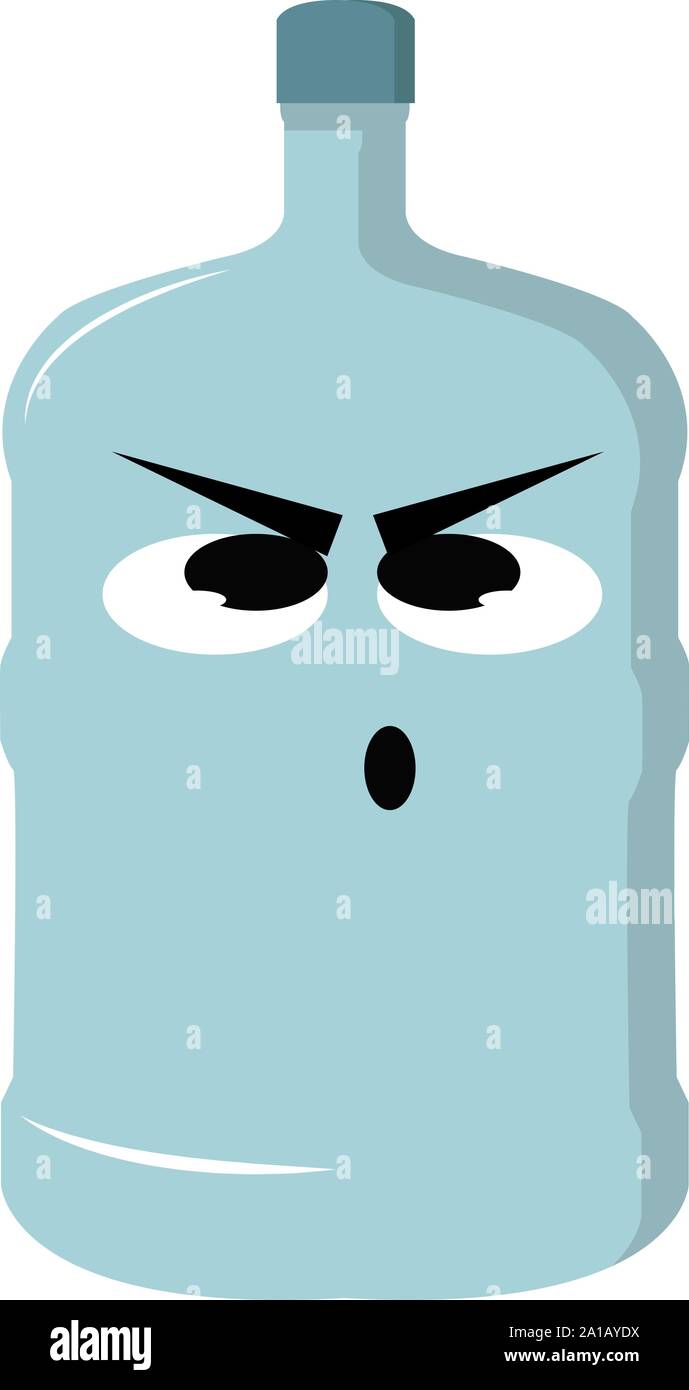 Angry bottle, illustration, vector on white background Stock Vector ...