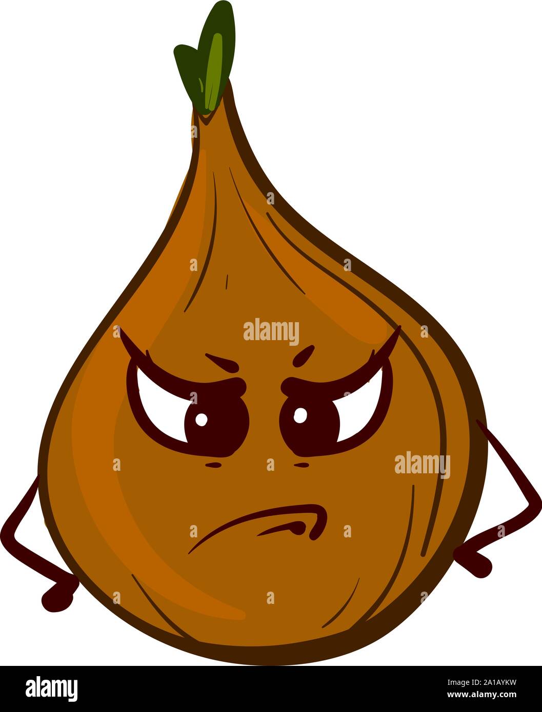 Angry onion, illustration, vector on white background Stock Vector ...