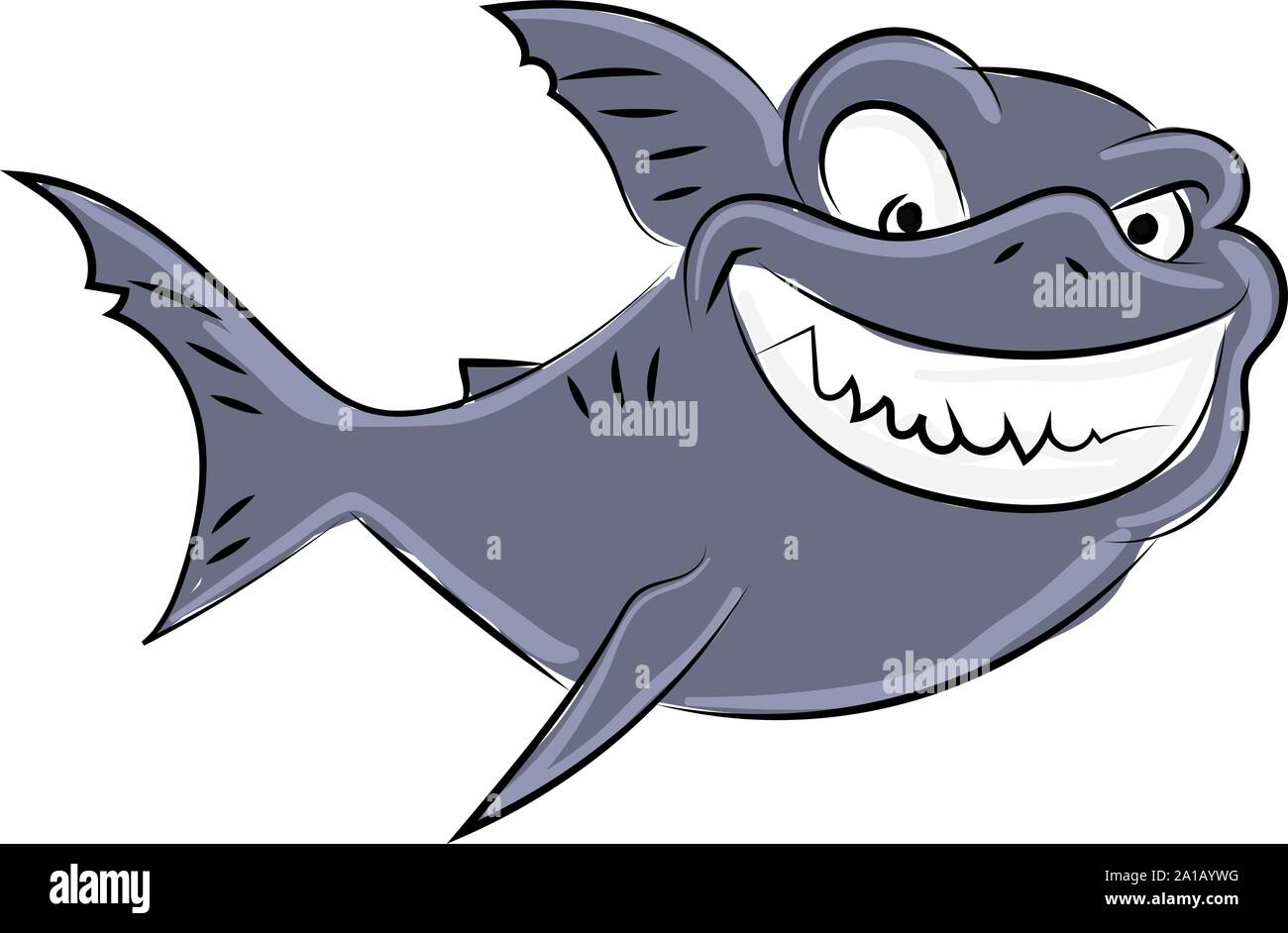 Angry shark, illustration, vector on white background Stock Vector ...