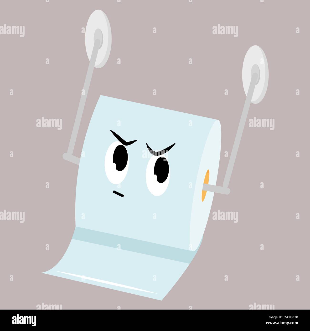 Angry toilet paper, illustration, vector on white background Stock ...