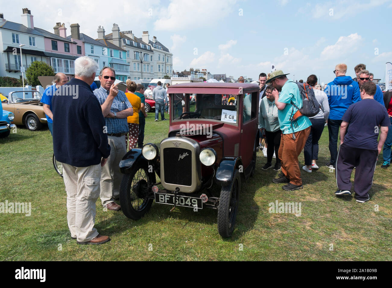 A 1920s burgundy Austin 7 at the Deal Classic Motor Show on Walmer ...