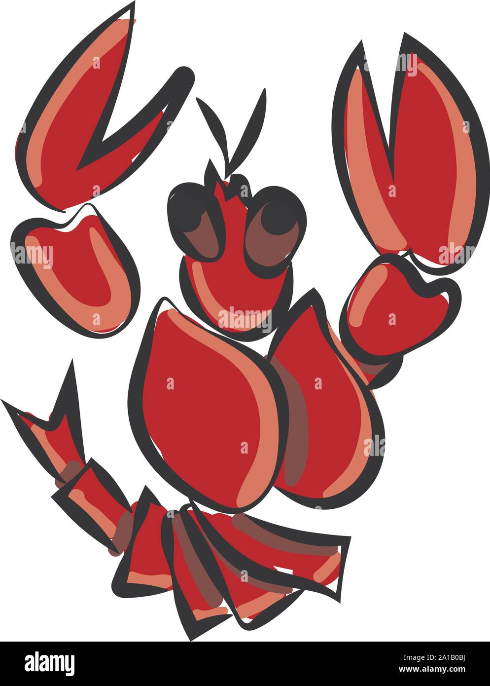 Happy crab, illustration, vector on white background Stock Vector Image ...